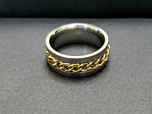 Gold Plated Chain Link Spinner Ring | The Wooden Coqui