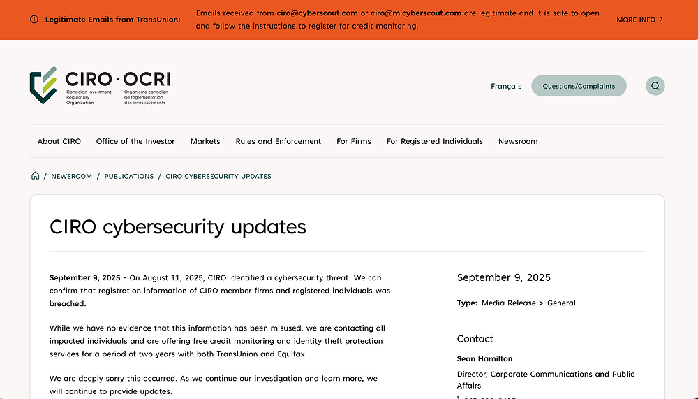 CIRO Cybersecurity Incident – Advisor Guide to Protecting Yourself