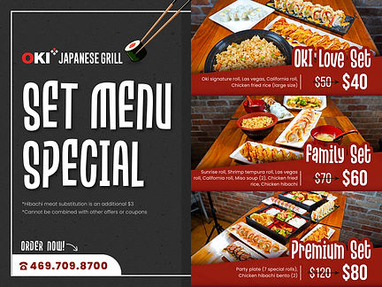 PROMOTIONS | OKI Japanese Grill | Sushi & Hibachi Japanese Restaurant ...