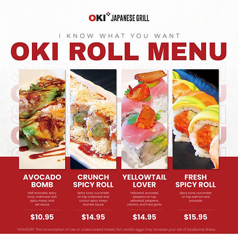 New menu | OKI Japanese Grill | Sushi & Hibachi Japanese Restaurant ...