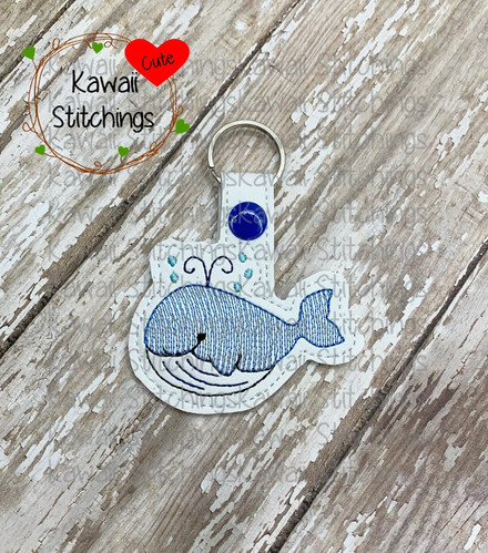 Sketchy Whale Key Fob | Kawaii Stitchings