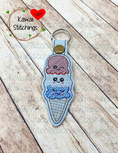 Sketchy USA Ice Cream Key Fob | Kawaii Stitchings