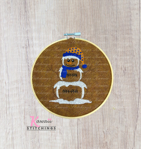 Football Snowman Design Set, 4x4 and 5x7 | Kawaii Stitchings