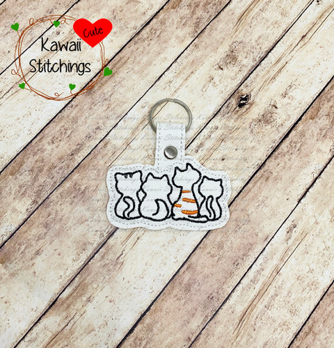 Doodle Cat Key Fob | Kawaii Stitchings