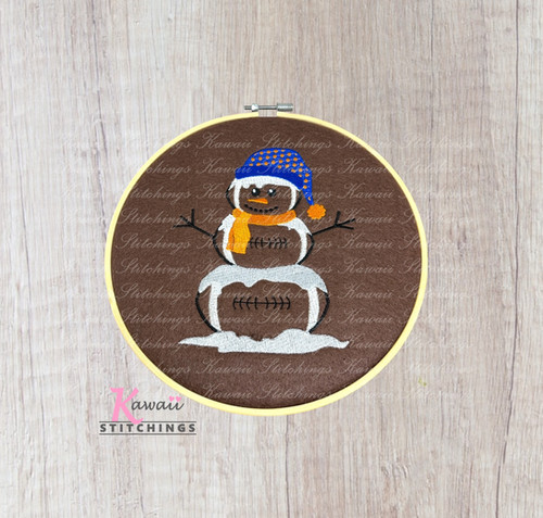 Football Snowman Design 5x7 | Kawaii Stitchings