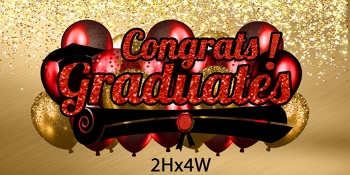 QS-JV286 Congrats Graduates (Red & Black) | nenasuniquedesigns