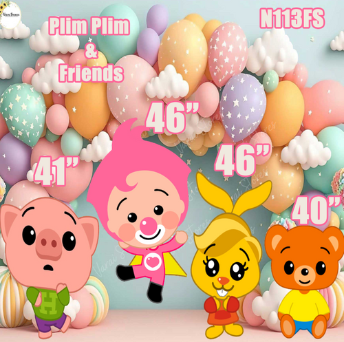 N113FS Pink Plim Plim & Friends | nenasuniquedesigns