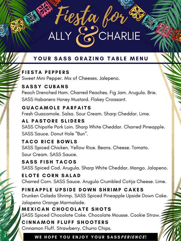 Sample Menu | SASS Sauce