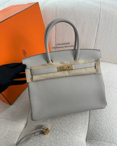 Hermes Full Set Birkin 30 Togo Gris Perle (2022) | Chloe&Eddie