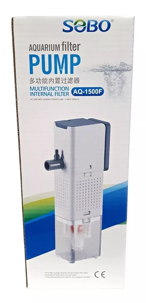 SOBO, FILTRO INTERNO SUMERGIBLE, AQ-1500F, 1500LTH, 25W, 20 A 30 ...