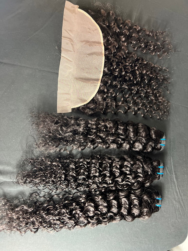 Human Hair Water Wave 3 Bundles & Frontal | Vanillaabunnyy