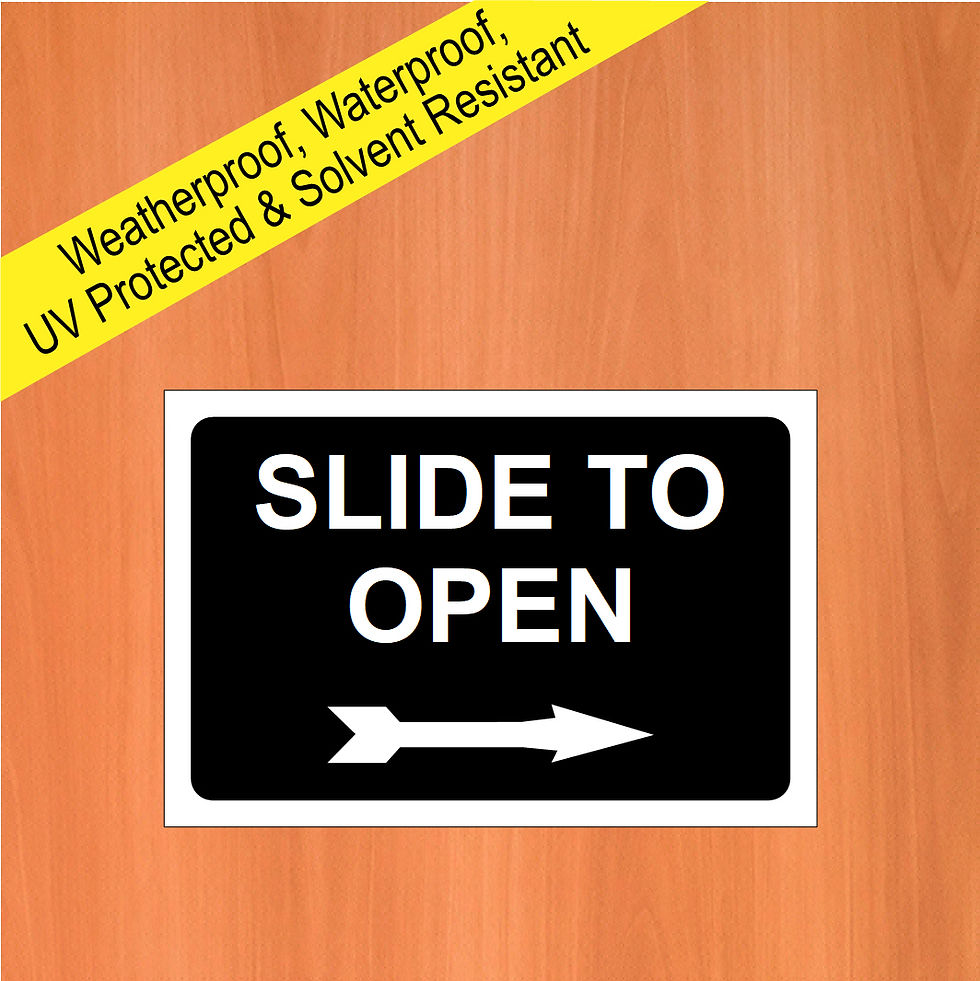 Slide to open with right arrow sign 5151 | signs-by-post