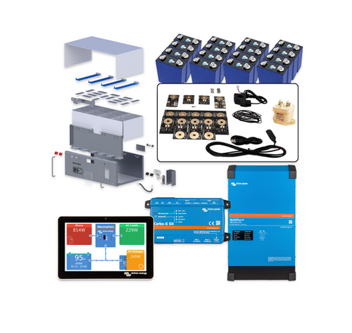 Complete DIY thuisbatterij set - 1 x 5kVa (4000W) - 14kwh opslag ...