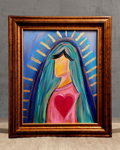 Blessed Mother Canvas Art, Framed Original | Aligned Creative Sol