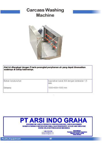 Carcass Washing Machine | PT Arsi Indo Graha