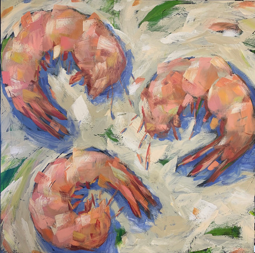 Shrimp Print | artbytrishjones