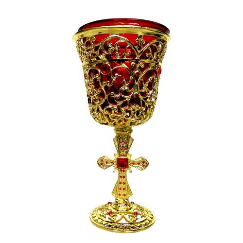 Standing Vigil Lamp with Cross (Big Size) | Orthodox Online Shop