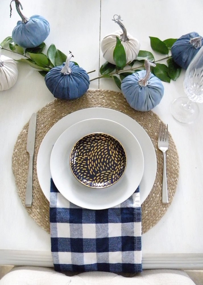 Fall Tablescape Using Blue (part 2)