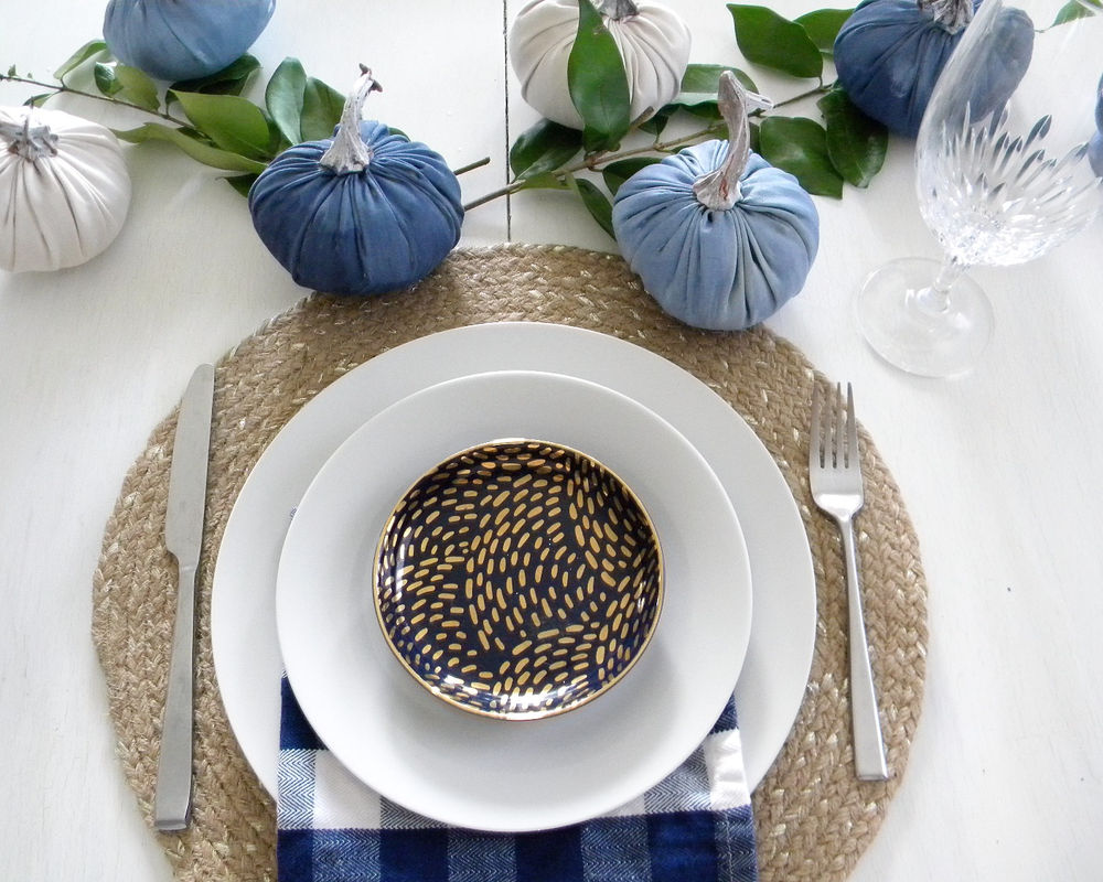 Fall Tablescape Using Blue (part 2)
