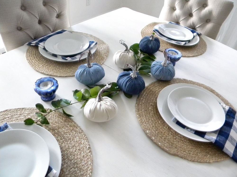 Fall Tablescape Using Blue (part 2)
