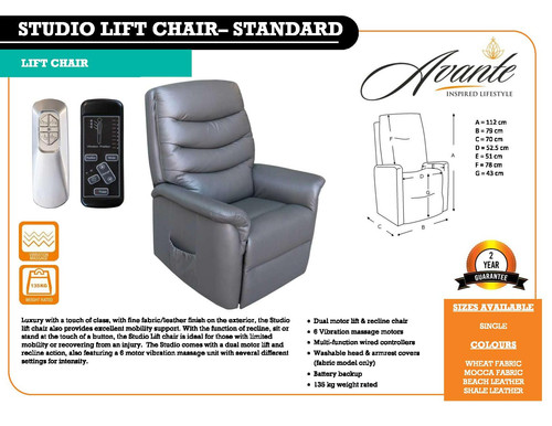 Studio Lift Chair (with Vibration Massage) | Beds Beds Beds
