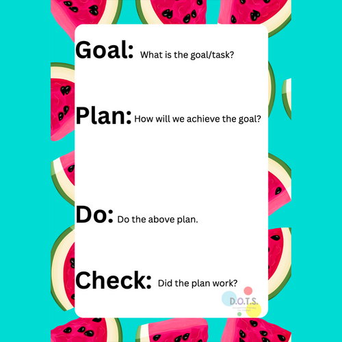 Goal, Plan, Do, Check List - Watermelon Theme | D.O.T.S OT