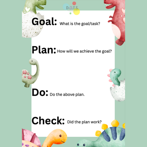 Goal, Plan, Do, Check List - Dinosaur Theme | D.O.T.S OT