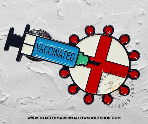 Vaccinated England Pin Badge - Enamel Vaccine Badge - cooler than a ...