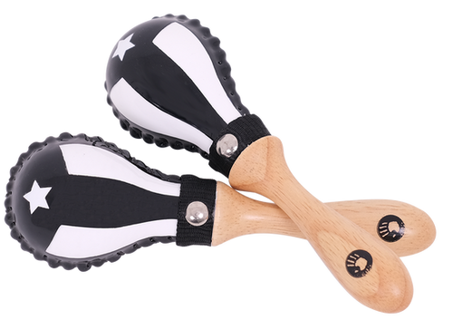 MINI RAWHIDE MARACAS - BLACK FLAG | 5d2 Percussion