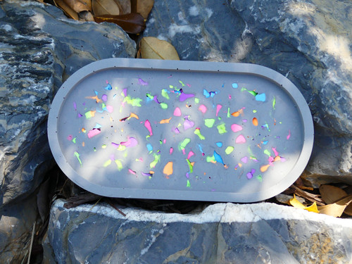 Concrete Rainbow Terrazzo Tray | LOC'D N2 ART