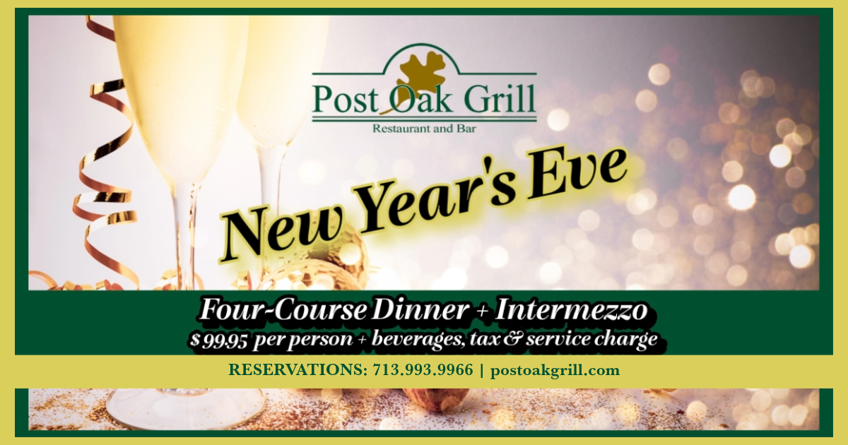 New Year's Eve Menu | Post Oak Grill | Houston, TX