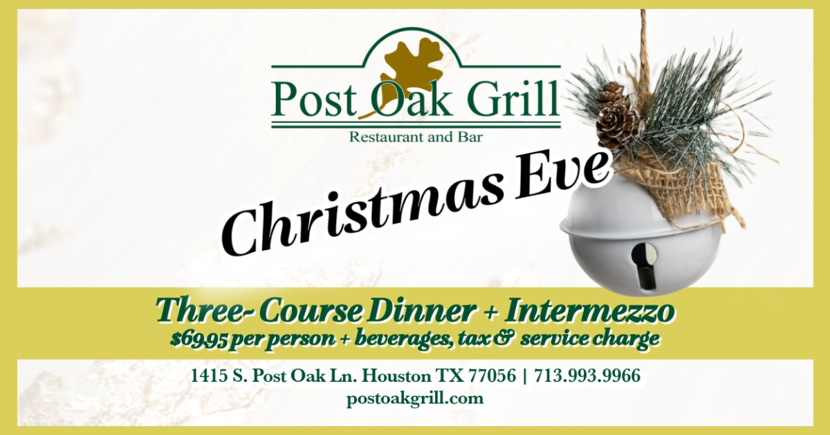 Christmas Eve Menu | Post Oak Grill | Houston, TX