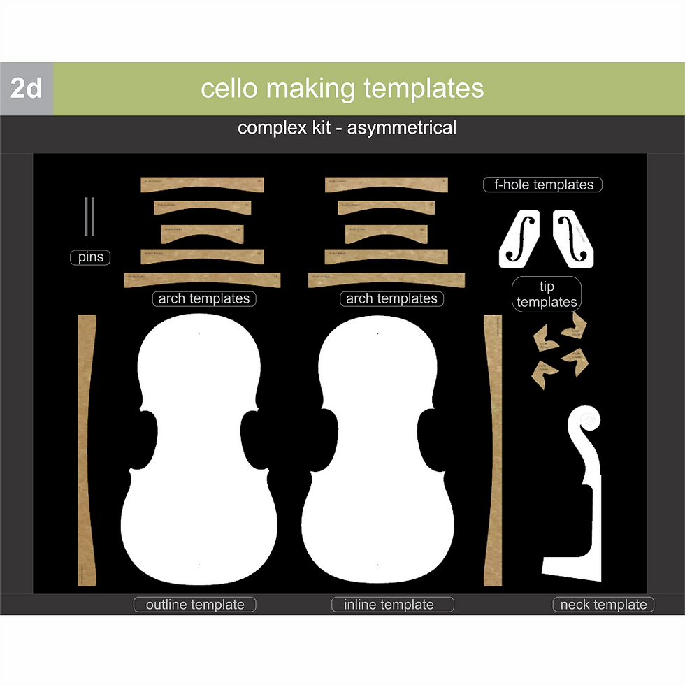 2d) Plantillas de chelo - kit complejo | Holguínluthier