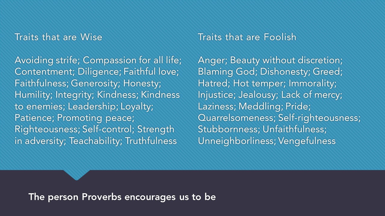 A Practical Look at Wisdom . . . from Proverbs 8