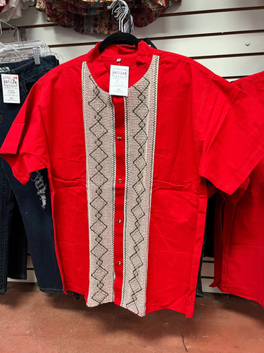 Mens Red Guayabera | mysite
