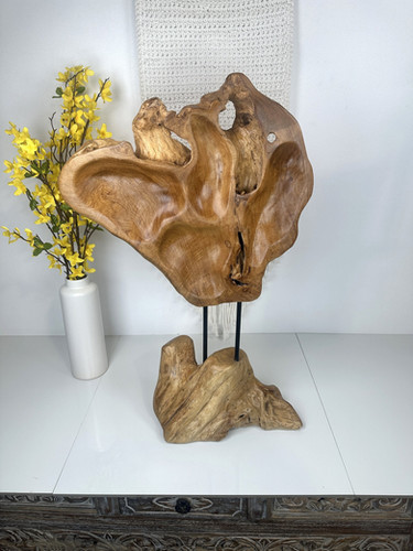 NATURAL WOOD SCULPTURE, Teak Wood Sculpture, Bali Sculpture, Primitive ...