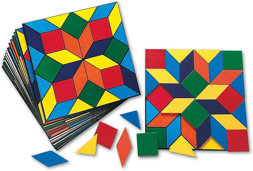 Learning Resources Parquetry Blocks & 20 Pattern Cards, 53 Piece Set ...