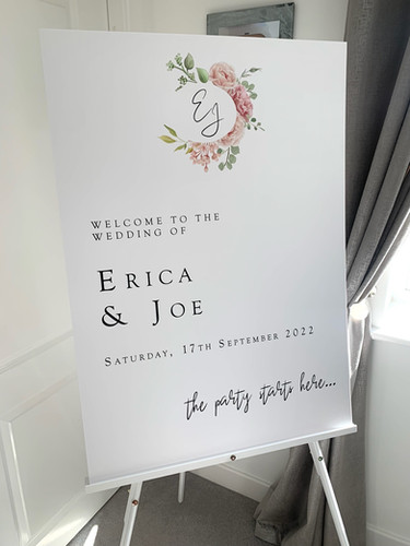 Erica Floral Welcome Sign Board | Rella Stationery