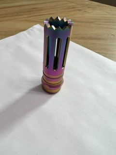 Rainbow Oil Slick PVD Muzzle Brake | Leaf Mountain Outdoo