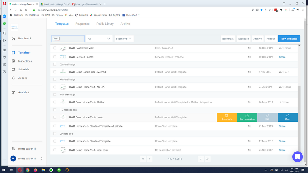 Security Settings in iAuditor
