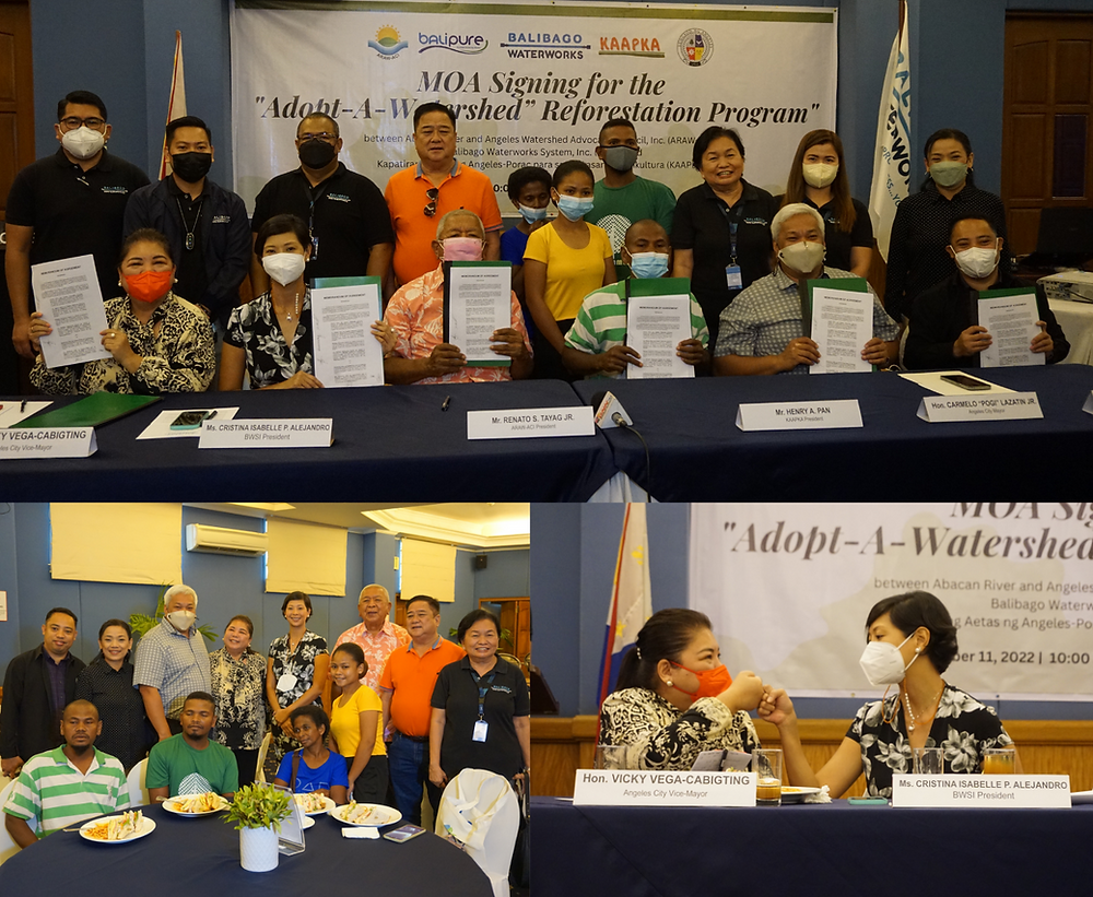 BWSI INKS MOA WITH ARAW-ACI, KAAPKA ON ANGELES WATERSHED REHABILITATION