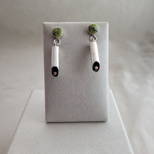 Sterling Silver Small Tube Serpentine Post Earrings by Venus Etsitty ...