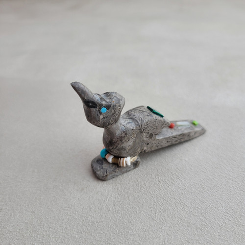 Roadrunner Fetish, Fossil Stone with Inlay by Fernando Laiwekete | True ...