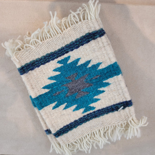 Geometric Pattern Zapotec Weaving 4-Pack Coasters | True West Gallery