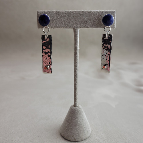 Sterling Silver Lapis & Coral Post Earrings by Venus Etsitty | True ...