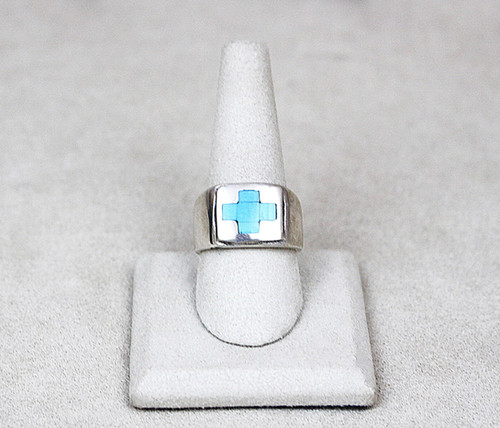 Turquoise Cross Ring by John Rippel | True West Gallery