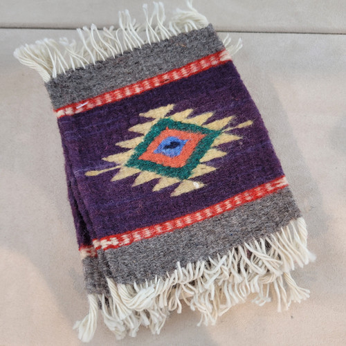 Geometric Pattern Zapotec Weaving 4-Pack Coasters | True West Gallery
