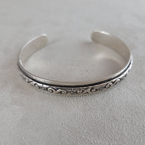 Sterling Silver Cuff with Scrollwork by David Copher | True West Gallery