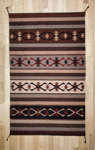 Mohair 4 P Geometric Zapotec Weaving- 82" X 50" | True West Gallery