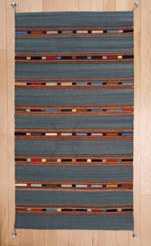 Guatemala Pattern with Small Stripes on Jade 32x60" Rug - Zapotec ...